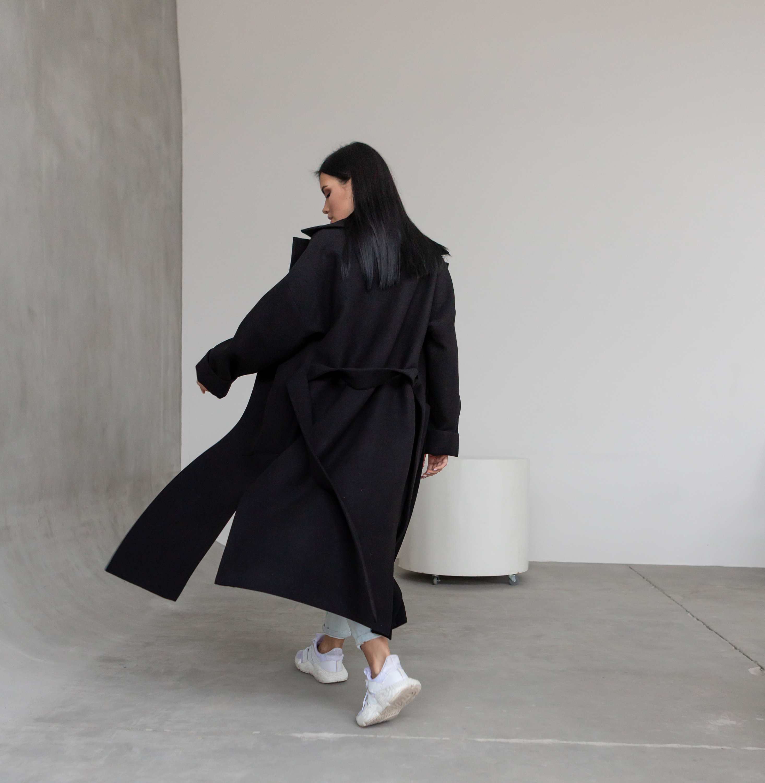 Black Wool Wrap Coat Women Fall Womens Wool Coat With Belt - Etsy