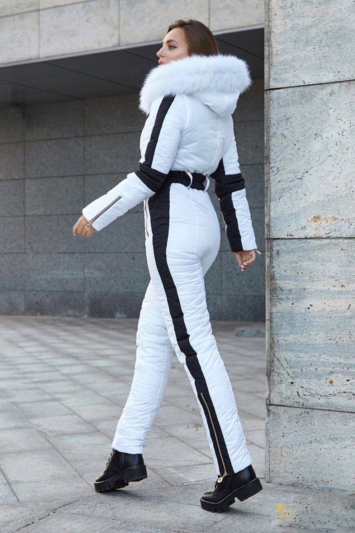 Women Ski Jumpsuit White Winter Jumpsuit for Women Warm | Etsy