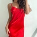 Red Silk Slip Dress for Special Occasions Satin Slip Dress for Summer ...