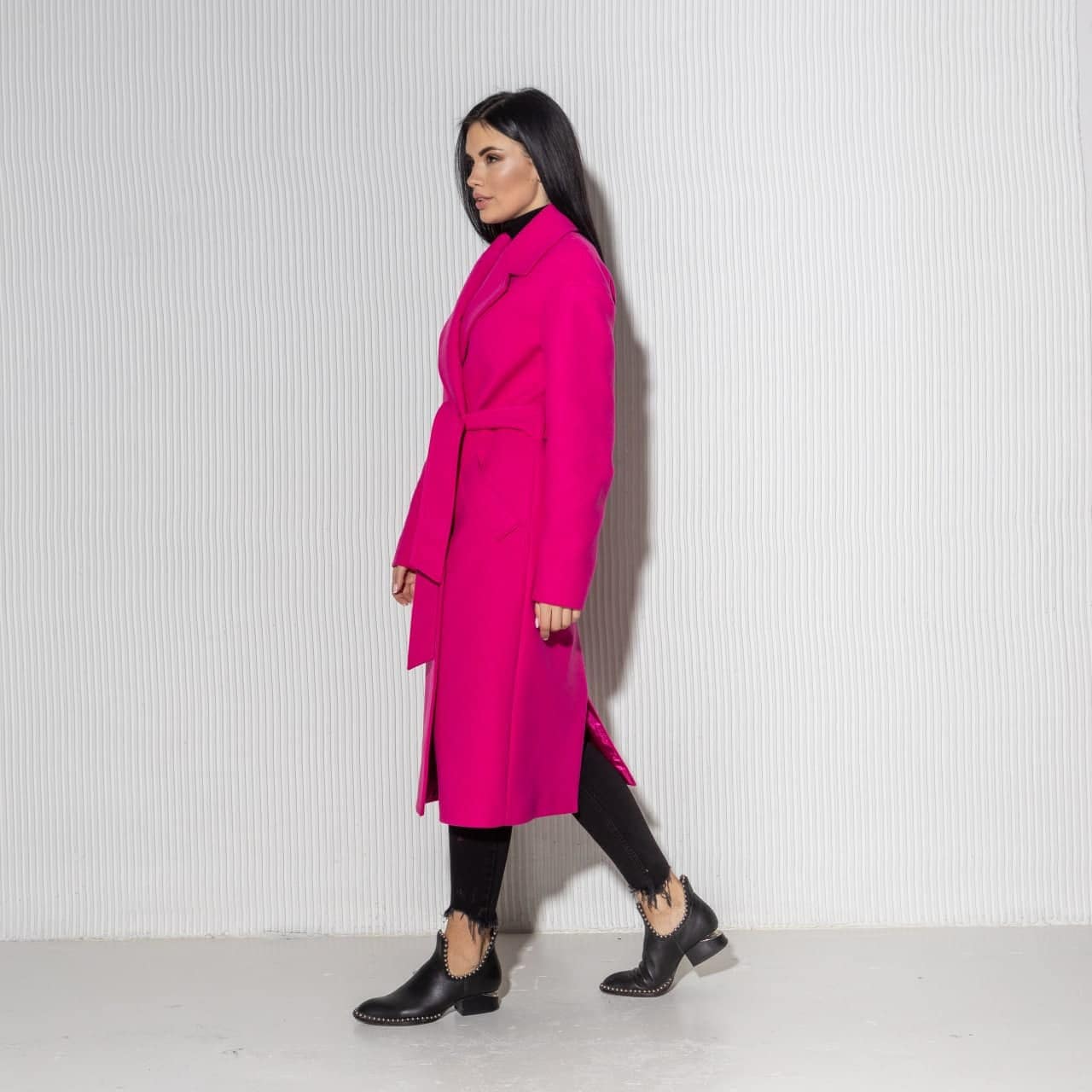 Hot Pink Wool Wrap Coat Wool Wrap Coat Womens Wool Coat With - Etsy Canada