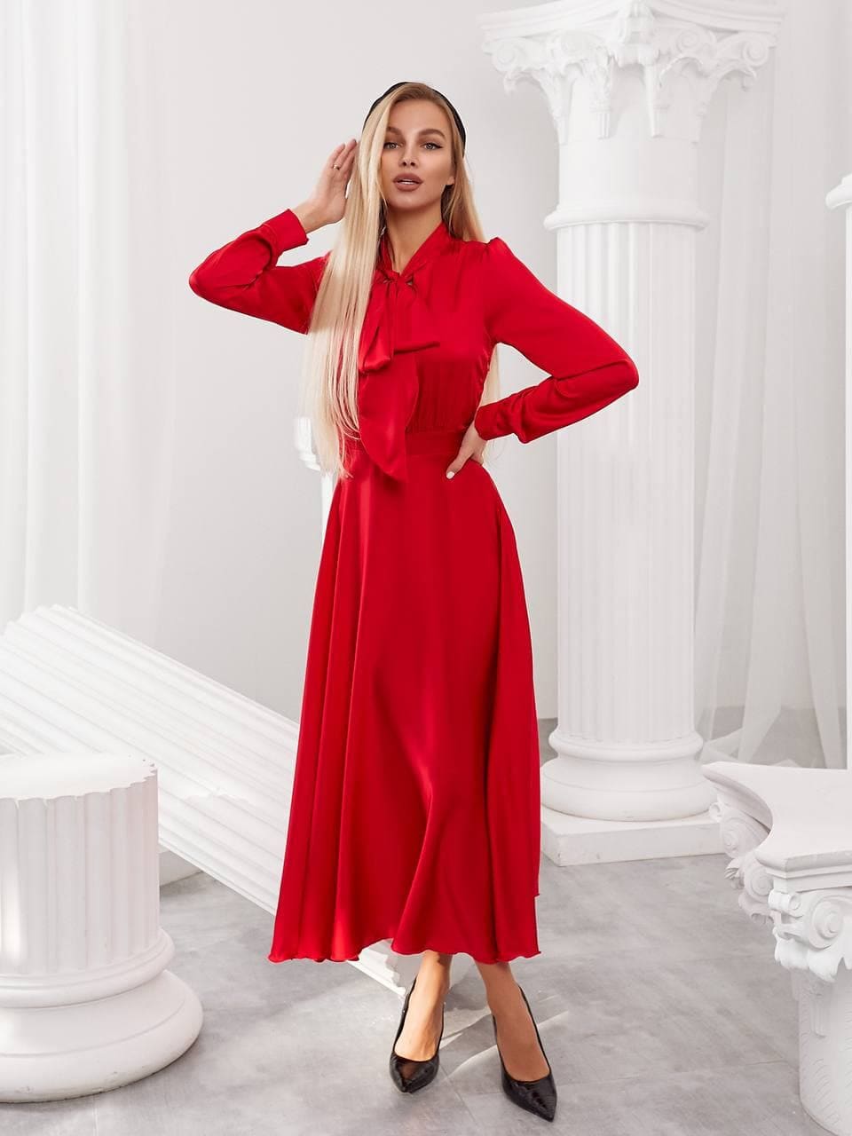 Red Silk Midi Dress Silk Modest Dress for Women Red Silk - Etsy