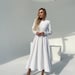 White Modest Midi Dress for Civil Wedding Courthouse Wedding - Etsy