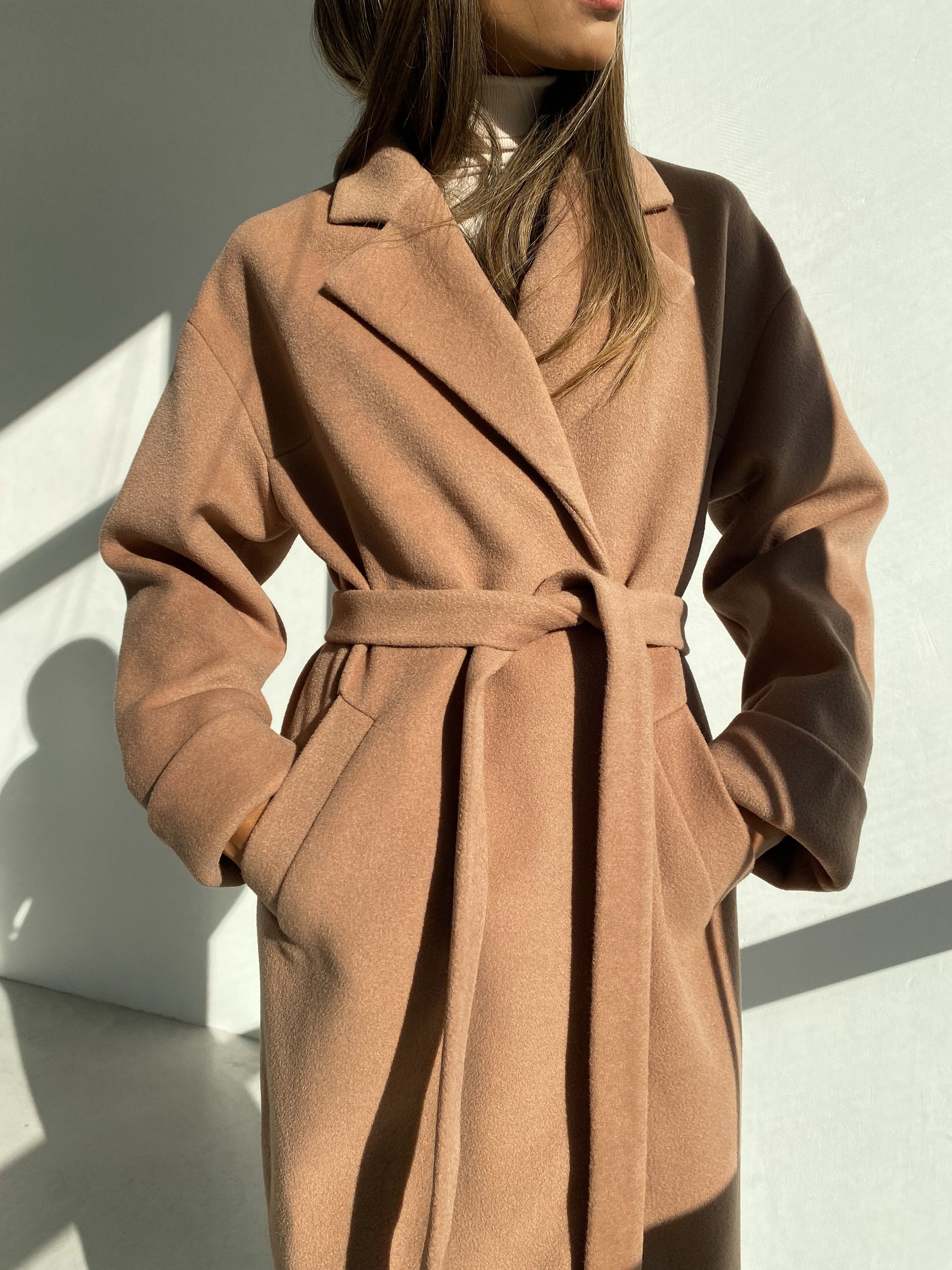 Spring Camel Coat Women Long Camel Coat Camel Wrap Coat for - Etsy UK