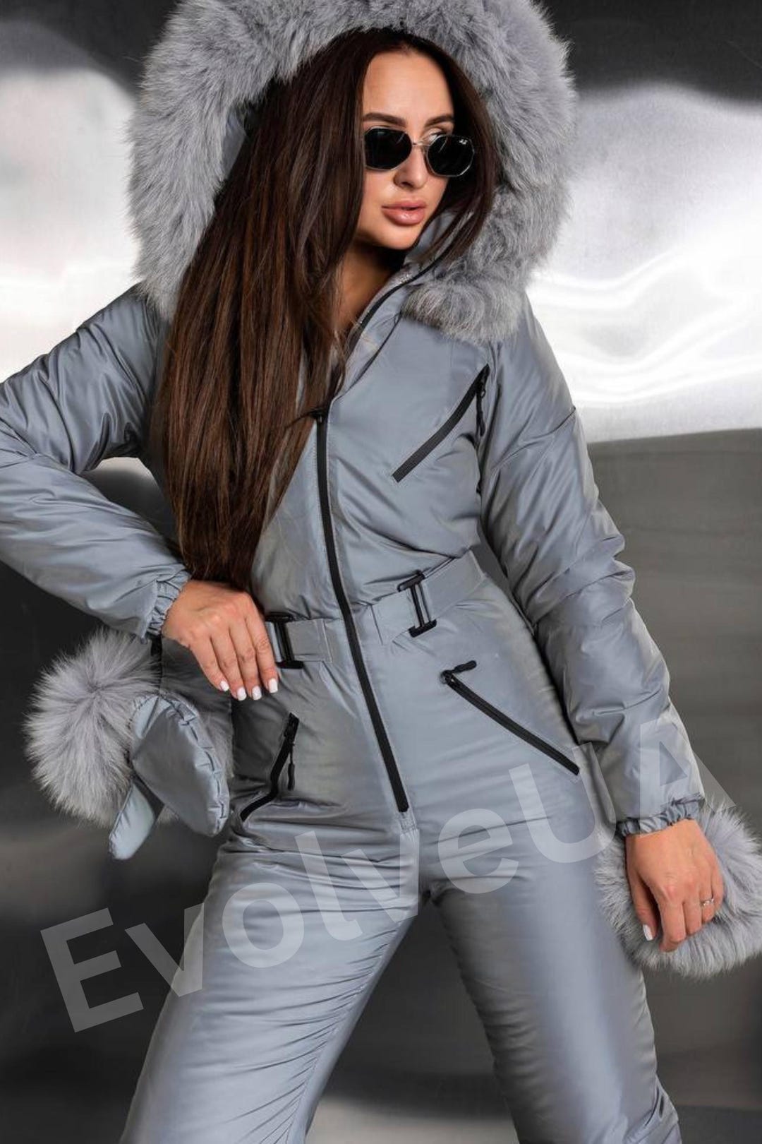 Light Reflective Women Ski Jumpsuit, Winter Snow Suit for Women, Warm ...