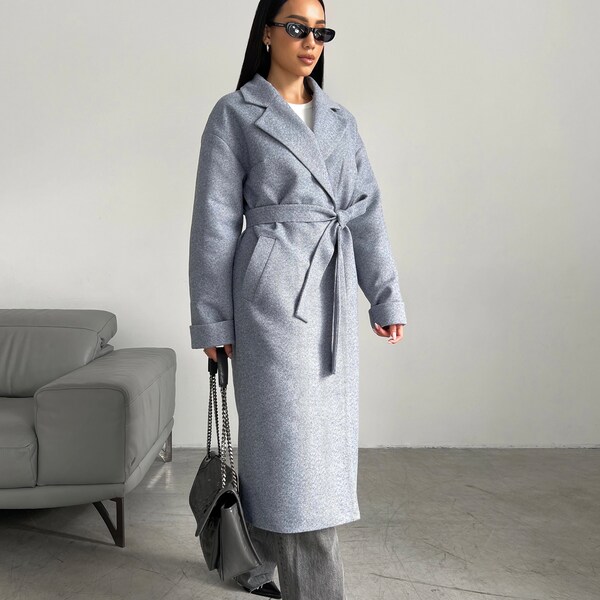 Grey Wool Coat - Etsy
