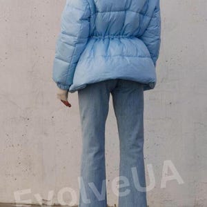 Light Blue Winter Puffer Jacket for Women, Warm Coat Puffer Jacket for ...
