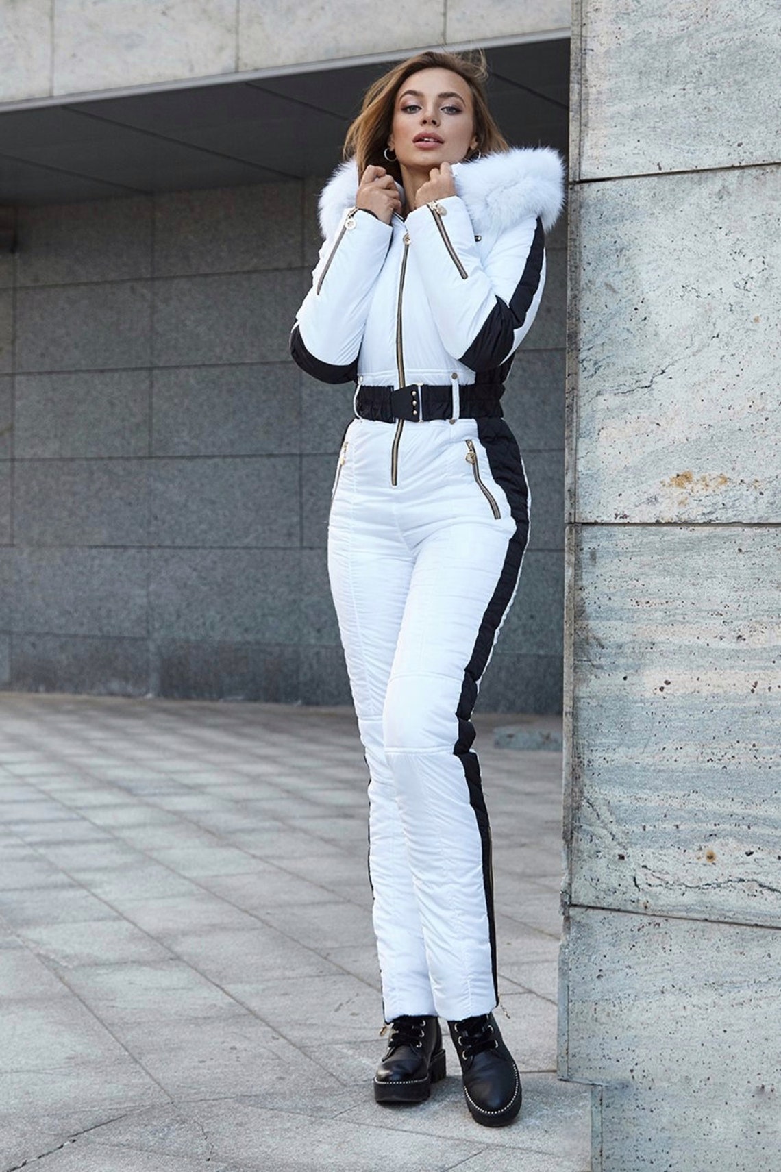 Women Ski Jumpsuit White Winter Jumpsuit for Women Warm | Etsy