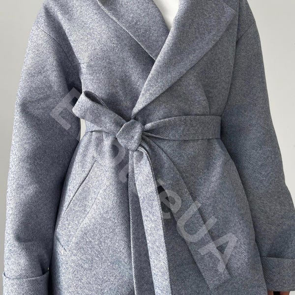 Grey Wool Coat - Etsy
