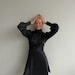 Black Silk Mini Dress With Long Sleeves and Open Back Elegant - Etsy