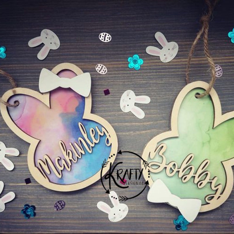 Bunny Tag Svg - Etsy