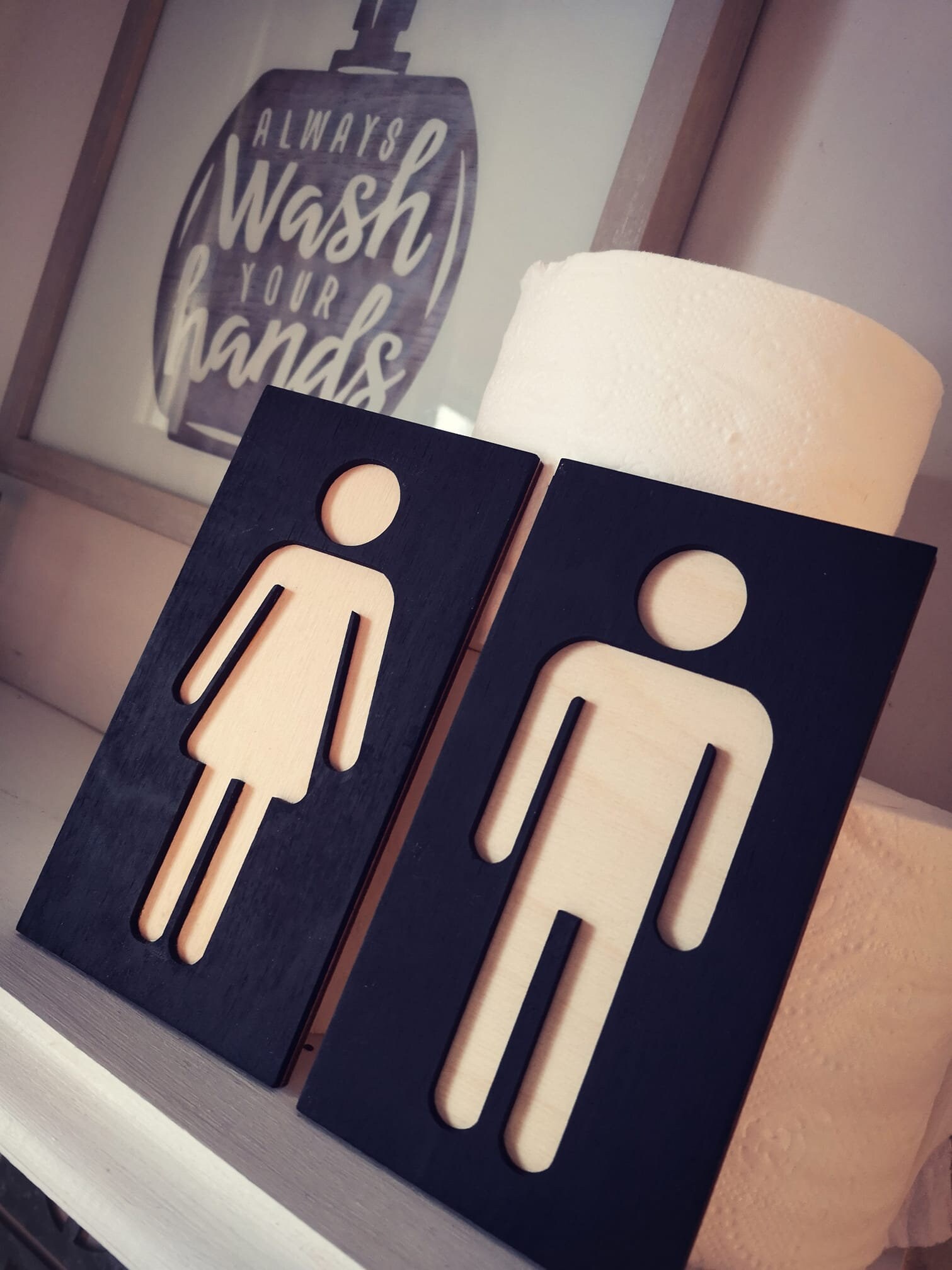 Washroom Signs SVG Digital Laser File, Toilet Signs, Bathroom Signs ...