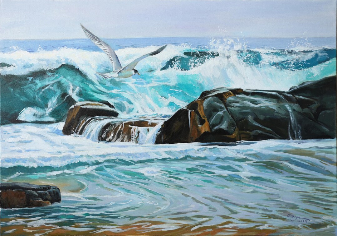 Cry Above the Sea. Iurie Goga. 70 X 100 Cm/ 27.55 X 39.37. Year 2016 - Etsy