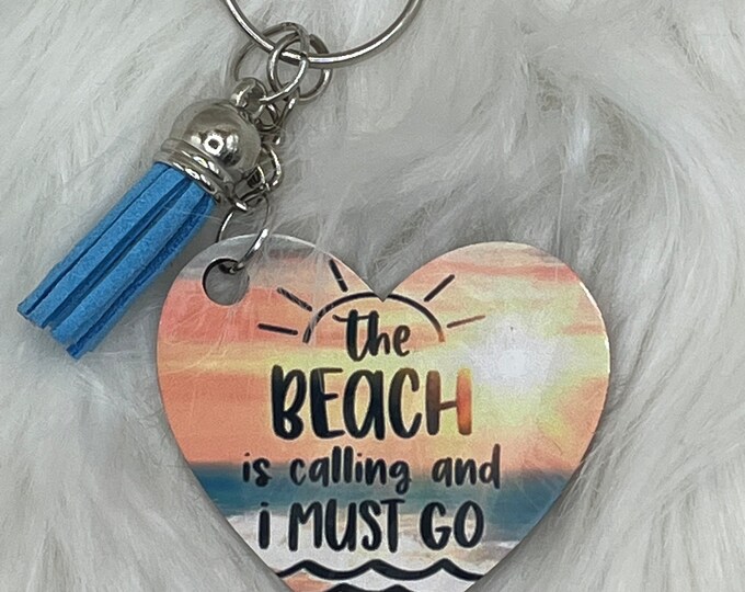 The Beach is Calling Sublimation Keychain-funny-sassy-vibes-gift for ...