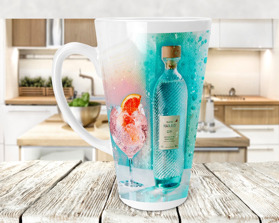 Bright and Colourful Famous Scottish Gin 17oz Skinny Latte Mug, Isle of ...