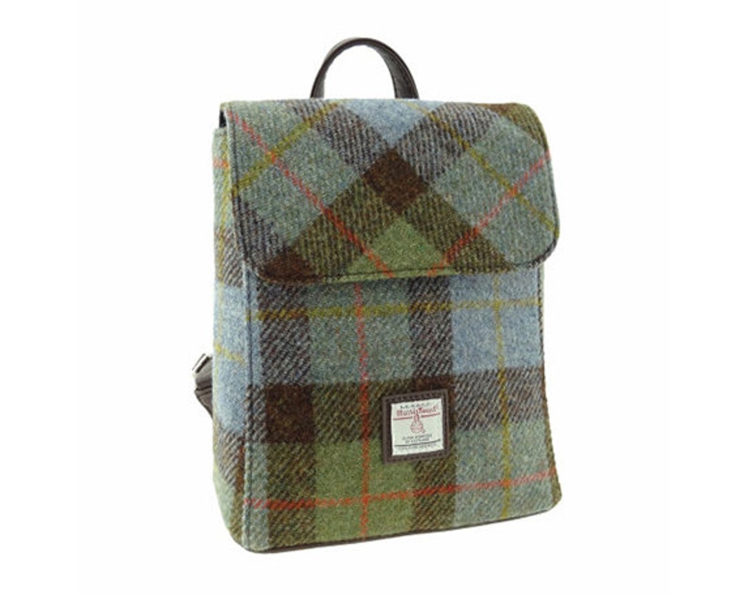 Harris Tweed Tummel Mini Backpack in Macleod Tartan, Genuine Tweed ...