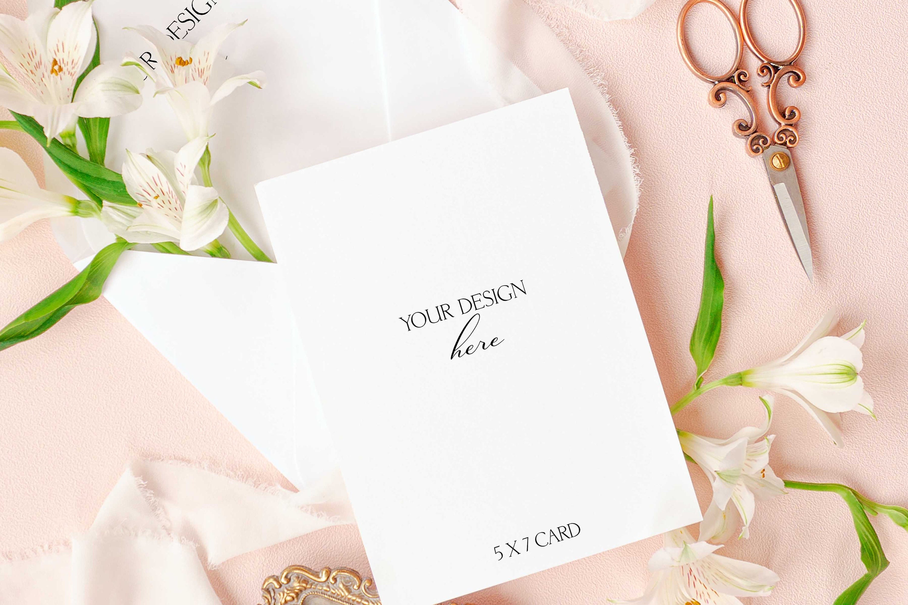 Invitation Suite Mock Up, Floral Stationery Mock Up, Editable Smart ...