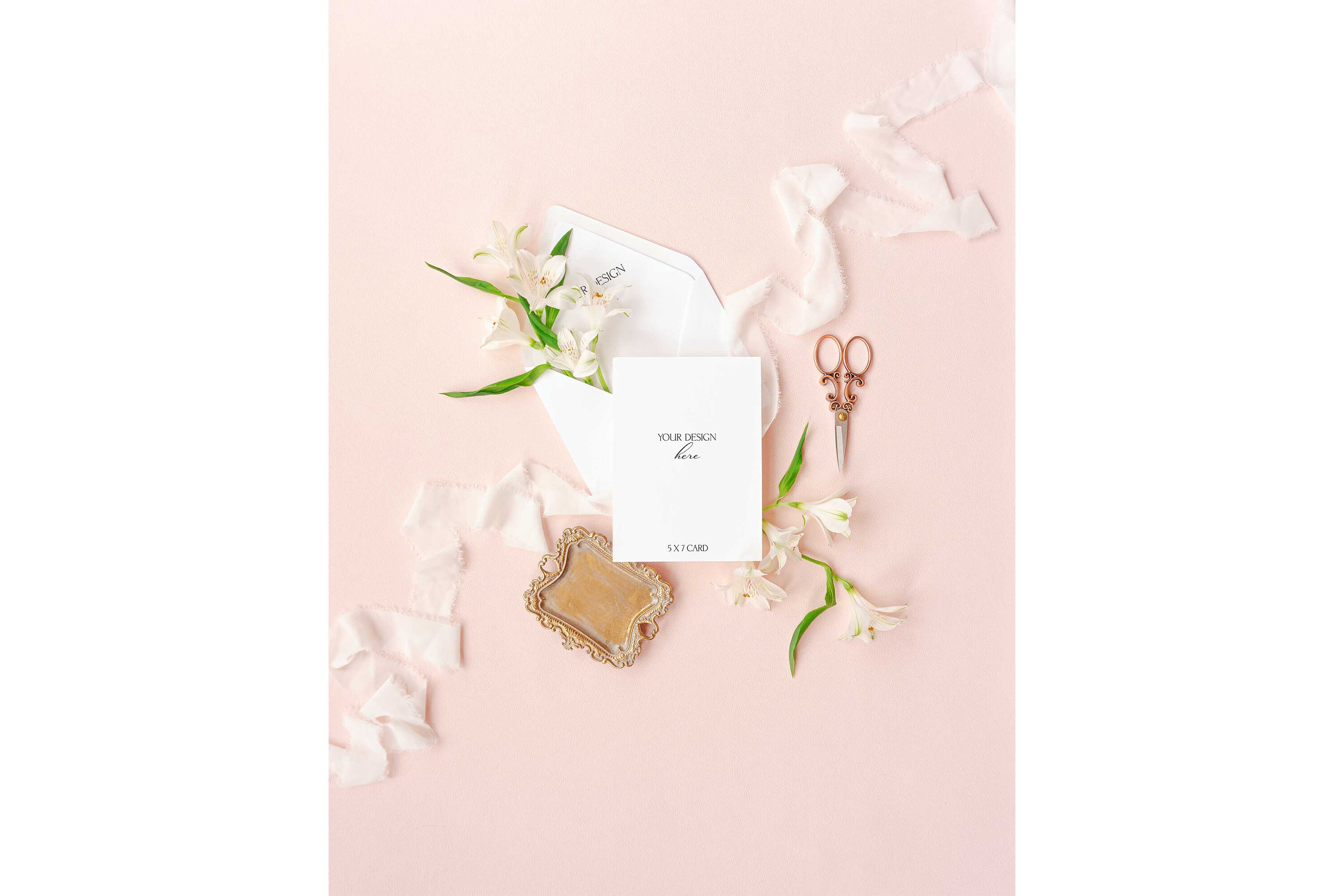 Invitation Suite Mock Up, Floral Stationery Mock Up, Editable Smart ...