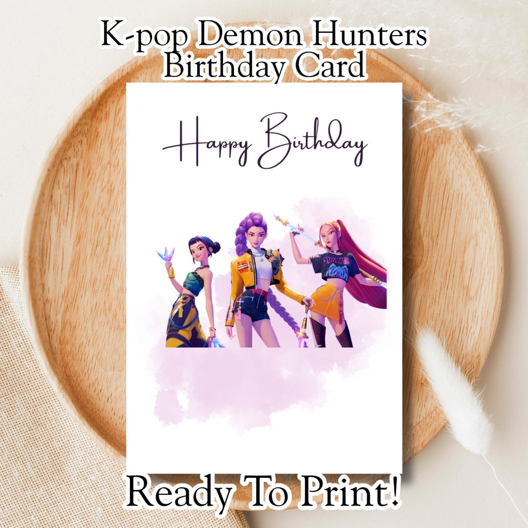 Anime Pop Idol Birthday Card | K-pop Printable | Digital Greeting Card ...