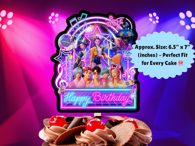 K-pop Anime Cake Topper • Printable Idol Birthday Party Decor Ready to ...