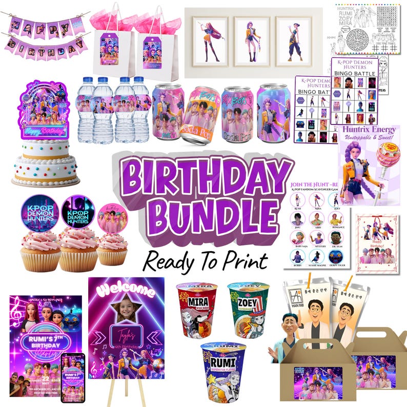 Birthday Bundle Printable | Ultimate Birthday Party Kit, Decor, Games ...