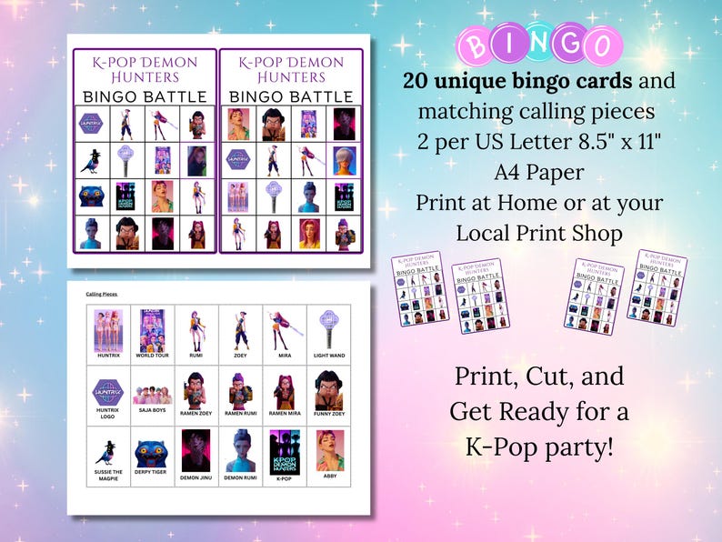 K-pop Anime Style Game Bundle · Bingo · Scavenger Hunt · Coloring ...