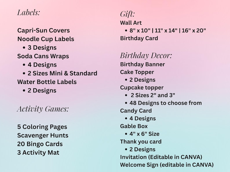 Birthday Bundle Printable | Ultimate Birthday Party Kit, Decor, Games ...
