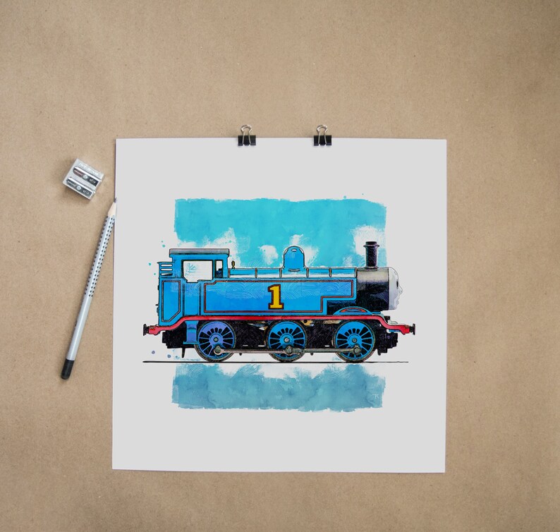 Thomas & Friends Tank Engine Watercolor Art Print - Etsy