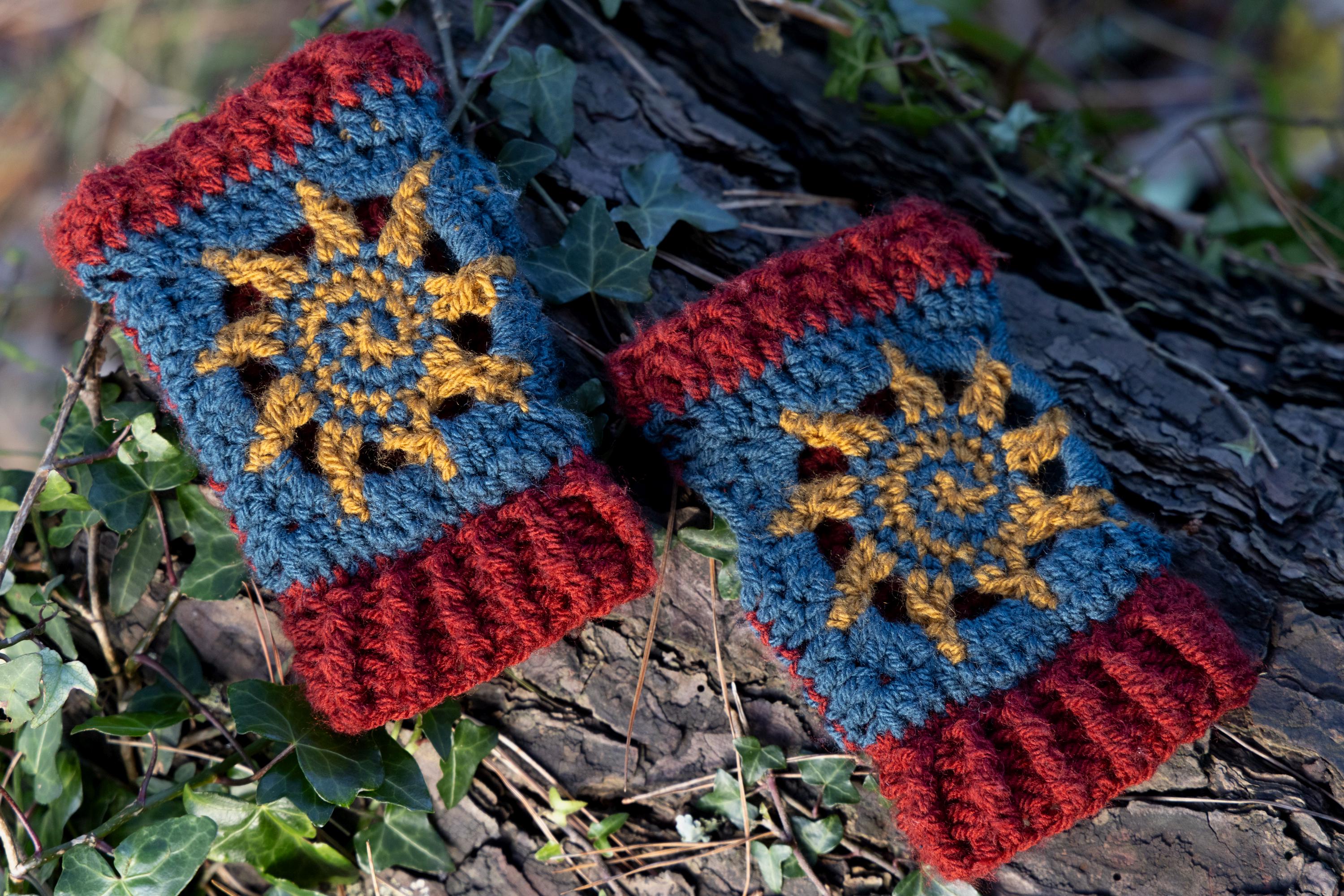 Handcrafted Handmade Sun Celestial Crochet Spiral Fingerless Gloves ...