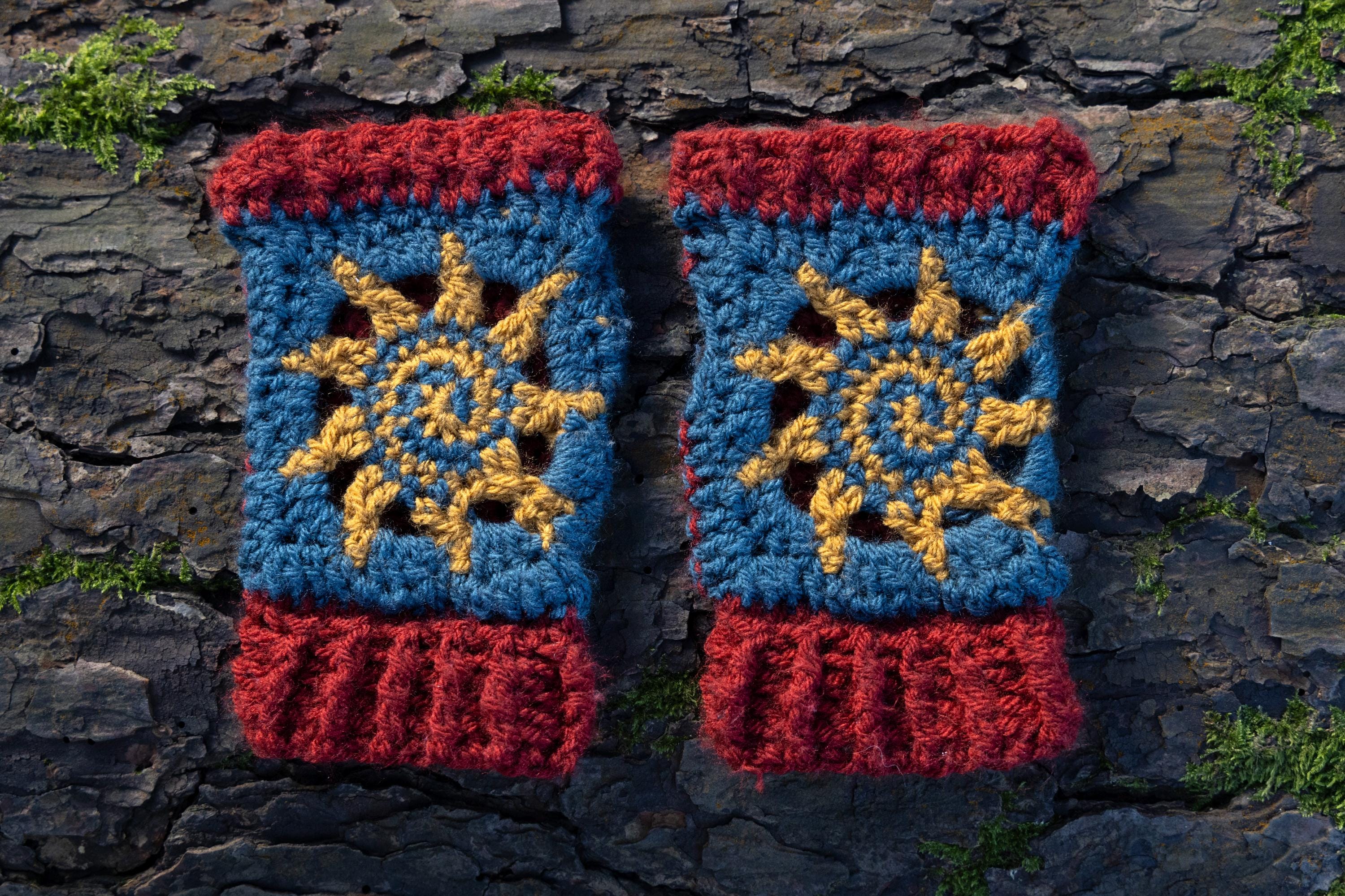 Handcrafted Handmade Sun Celestial Crochet Spiral Fingerless Gloves ...