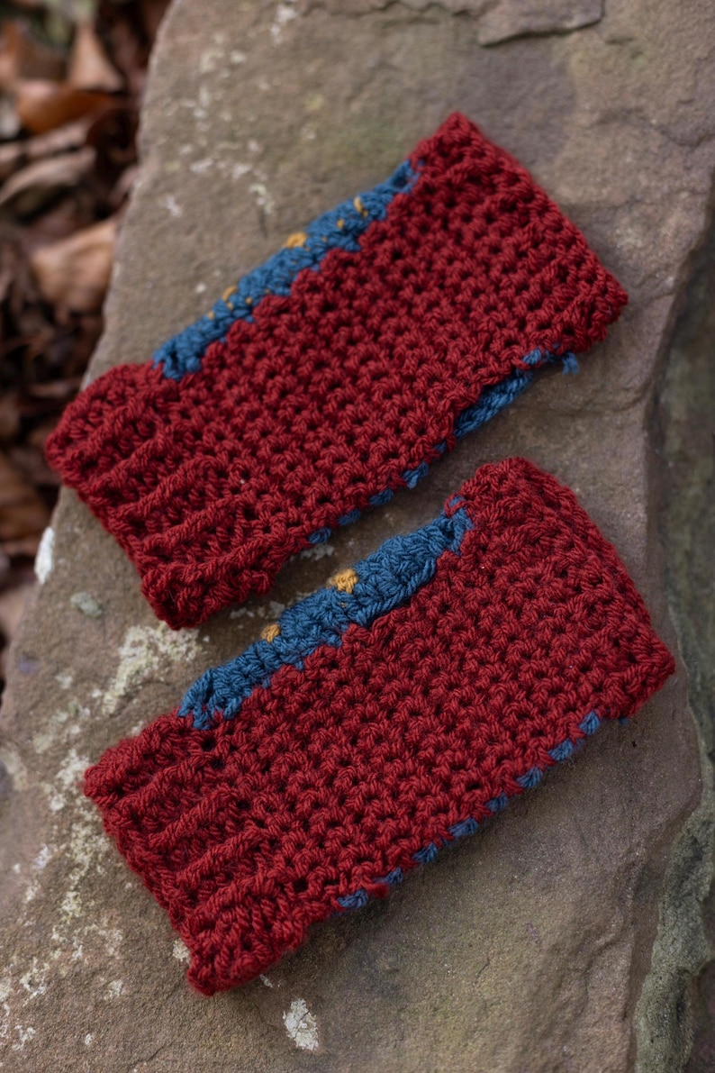 Crochet Sun Celestial Fingerless Gloves: Handmade Recycled Acrylic ...