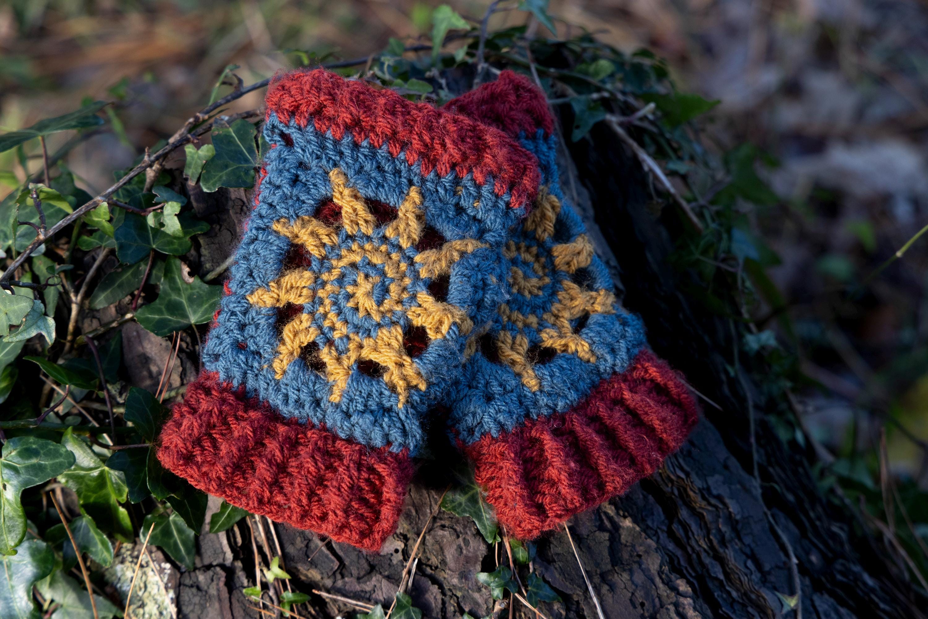 Handcrafted Handmade Sun Celestial Crochet Spiral Fingerless Gloves ...