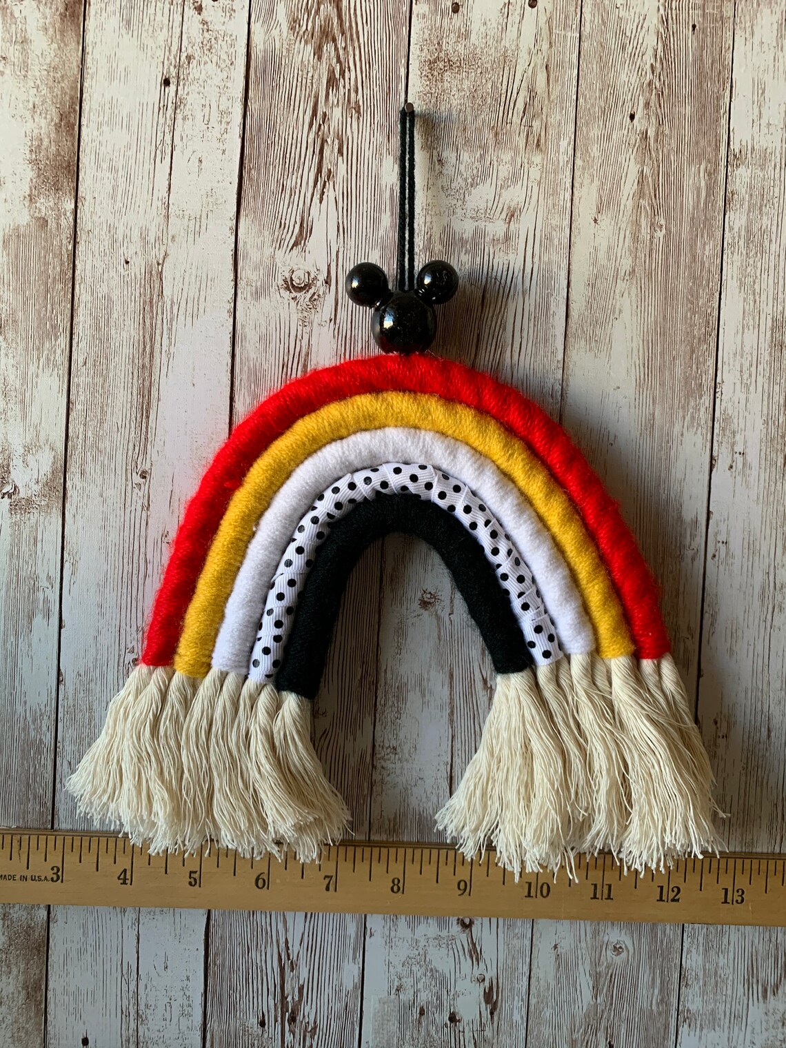 Mickey Mouse Macrame Rainbow Wall Hanging - Etsy