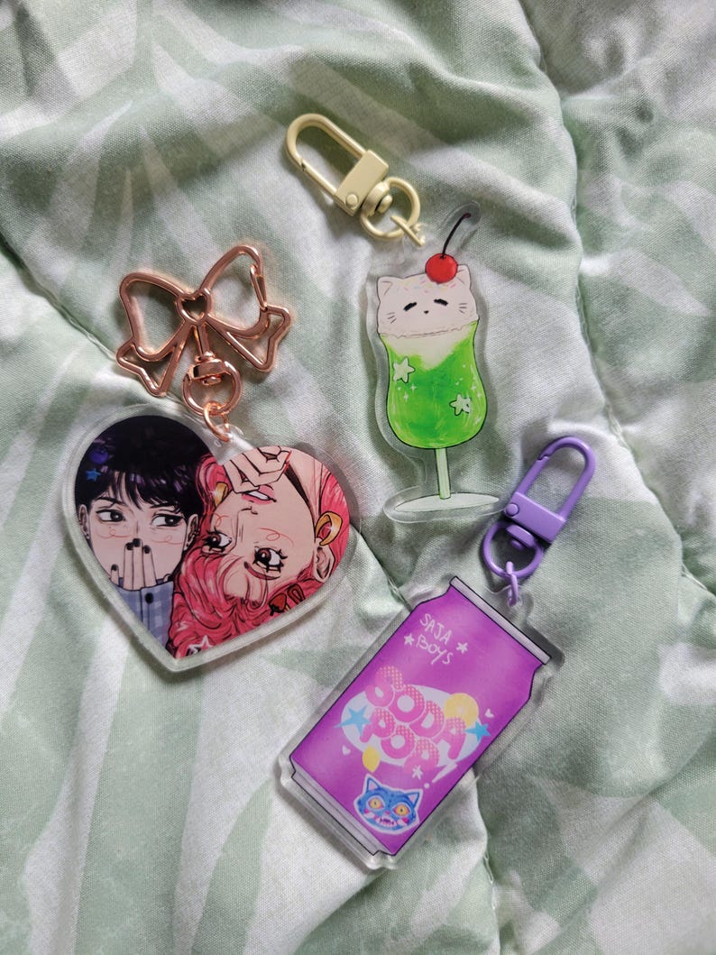 Keychains (kpop Demon Hunters, Cream Soda Cat and She Wasn't a Guy) - Etsy