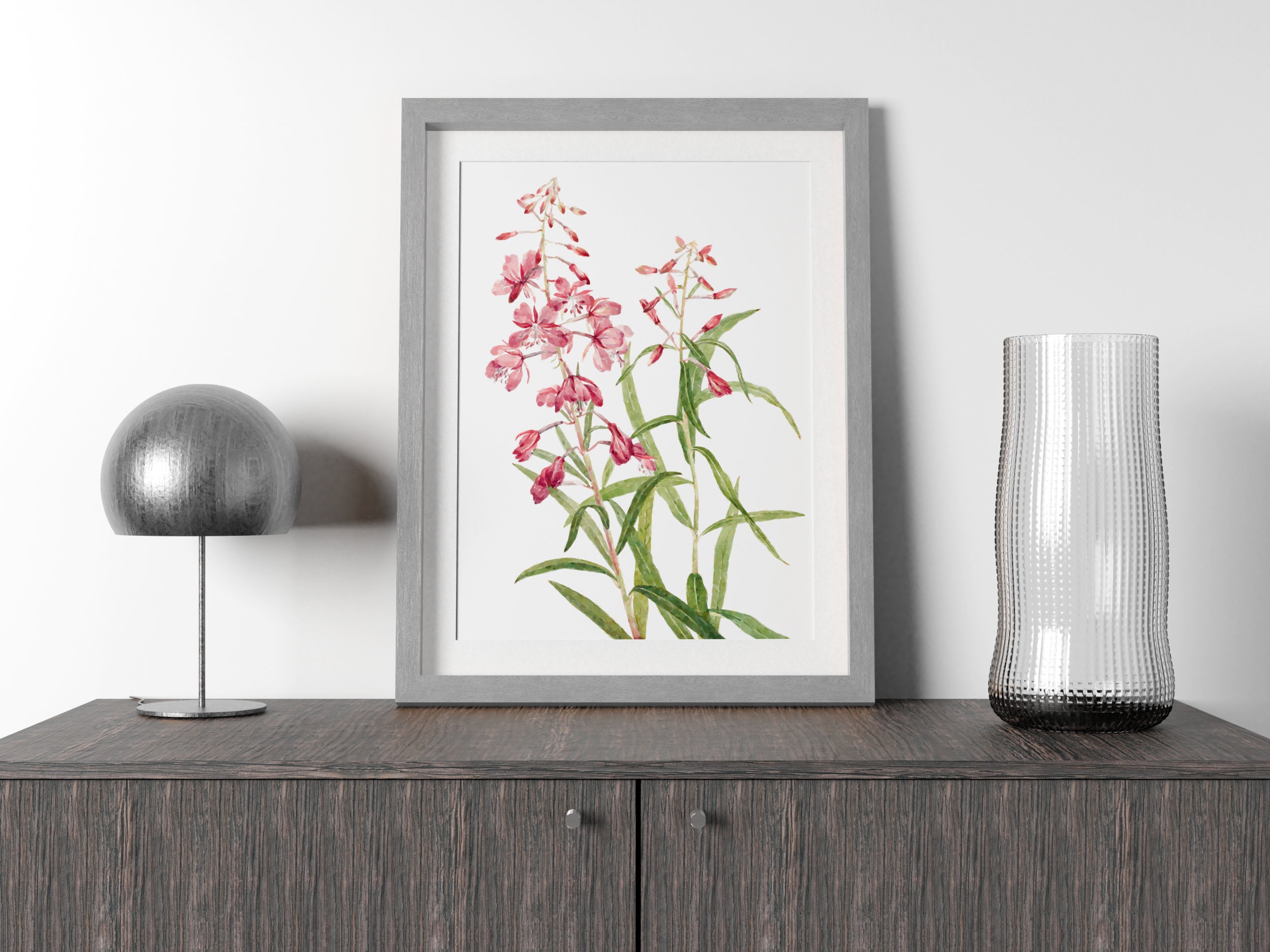 Fireweed Floral Watercolor Painting | Digital Art Print | Printable ...