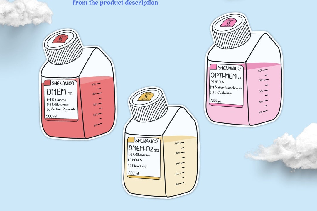 Cell Culture Media Stickersscience Stickerslab Stickersresearch ...