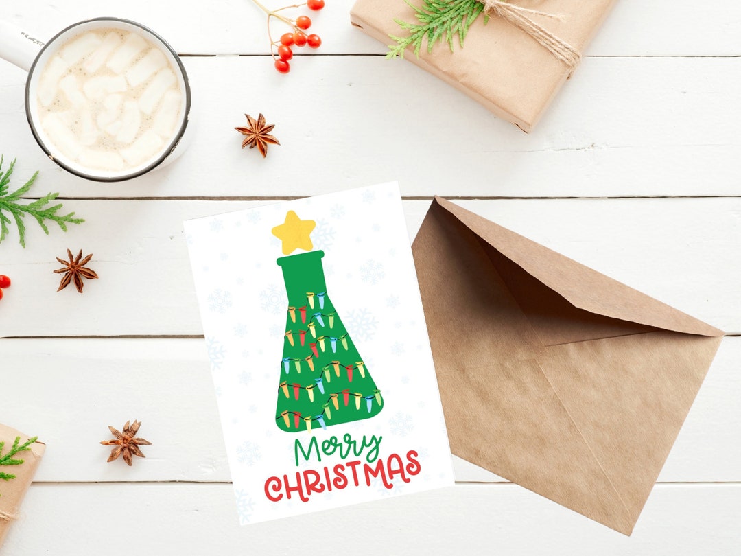 Science Christmas Cardlaboratory Christmas - Etsy