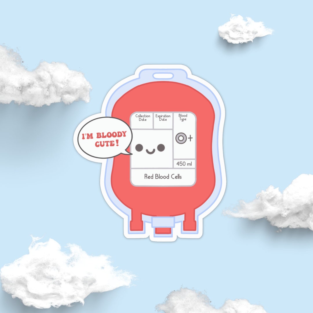 Phlebotomist Bloody Cute Blood Bag Stickerblood Bank,mlt,laboratory ...