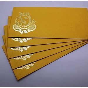 Wedding Personalised Premium Golden Ganpati Design, Designer Money Gift ...