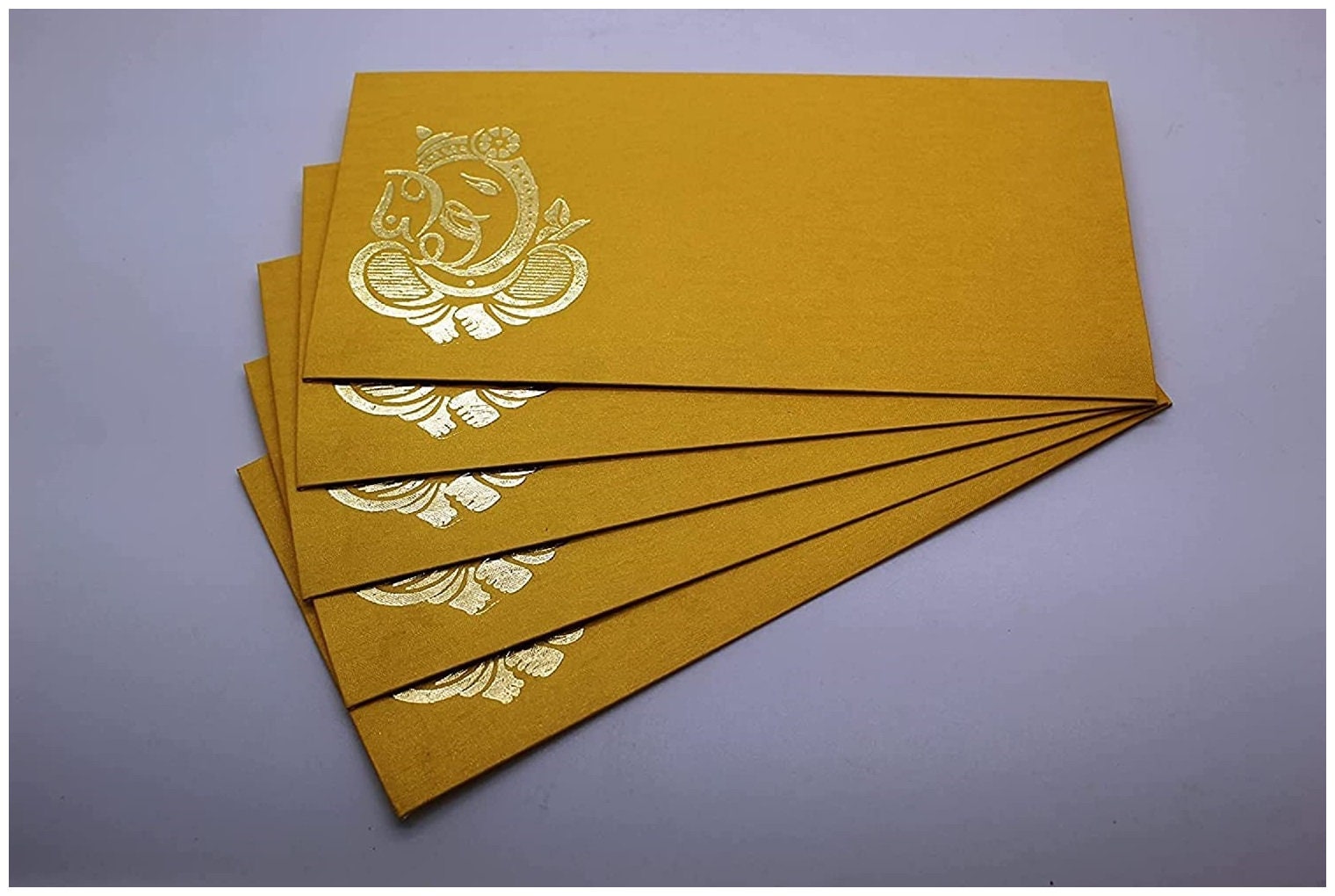 Wedding Personalised Premium Golden Ganpati Design, Designer Money Gift ...