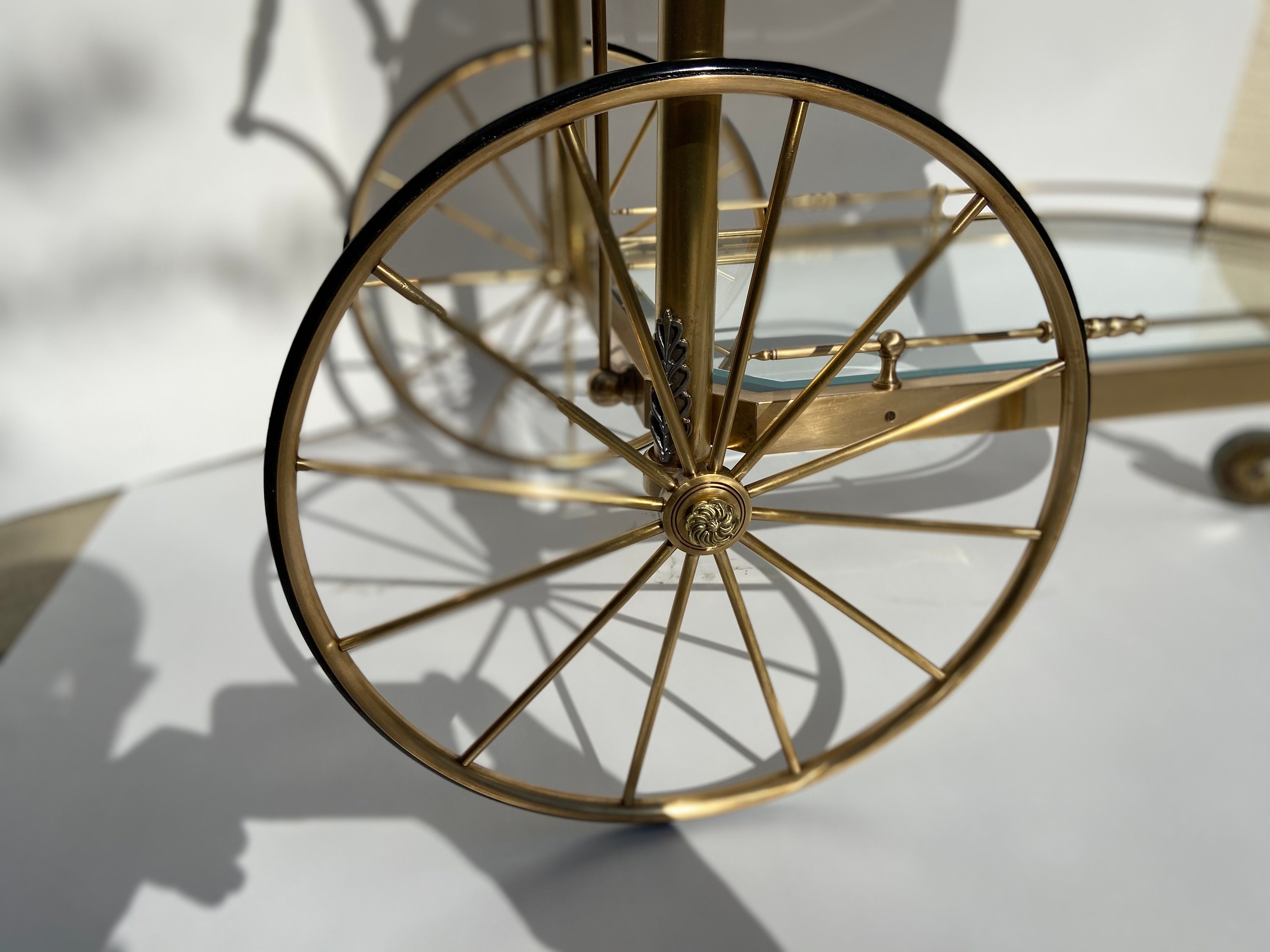 European Vintage Antique Solid Brass Pastry/tea Bar Cart Brass Eagle ...