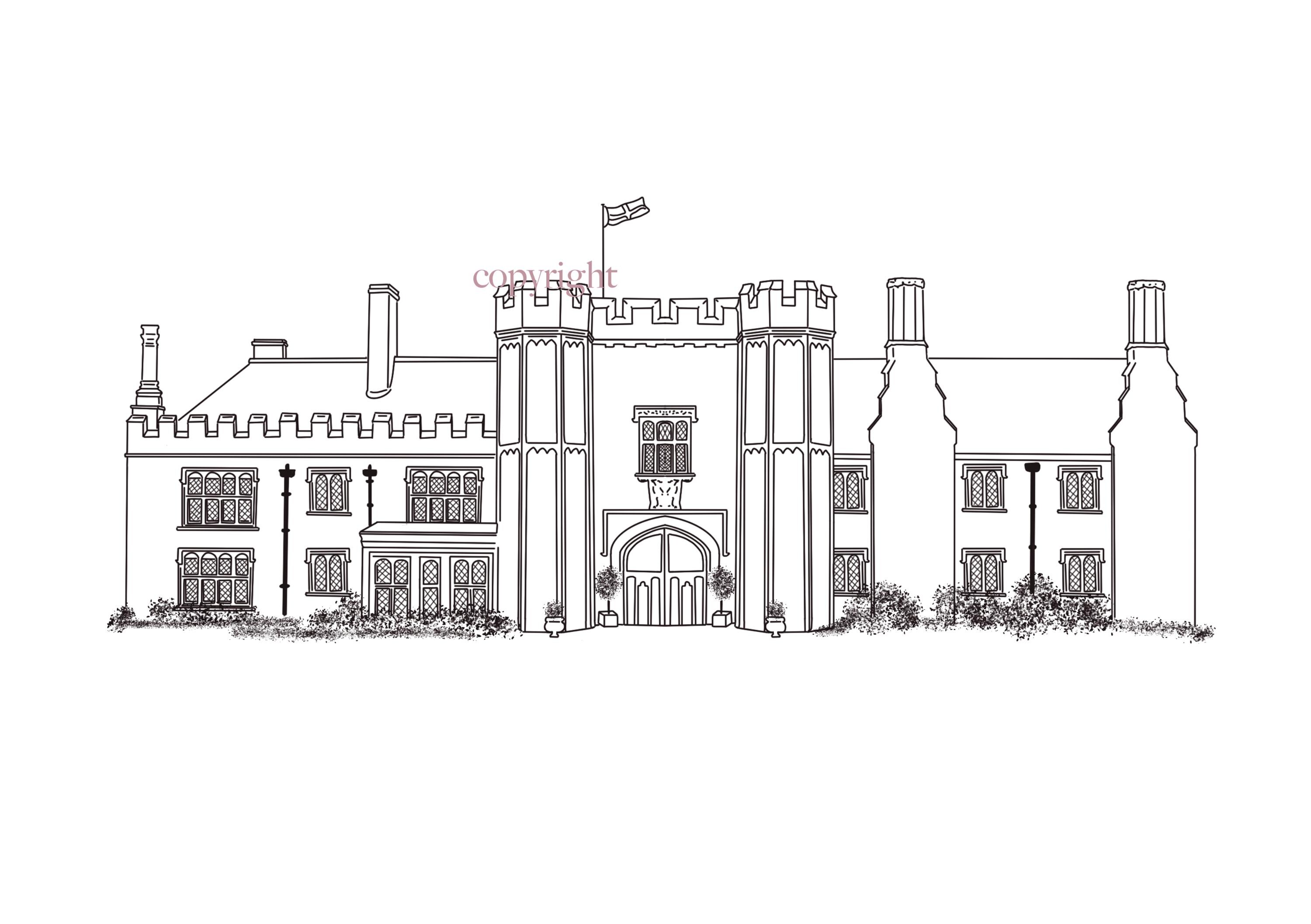 Leez Priory Illustration Digital Download - Etsy