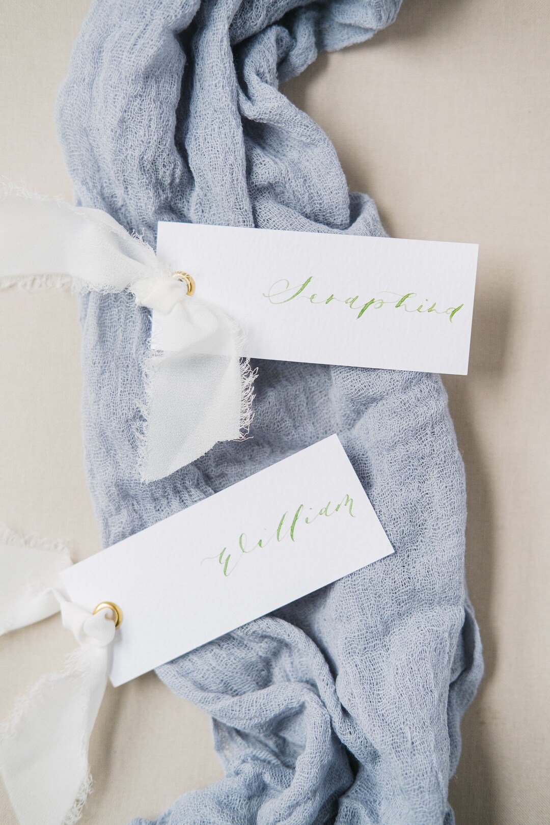 White Eyelet Place Cards W/ Ribbon - Etsy UK