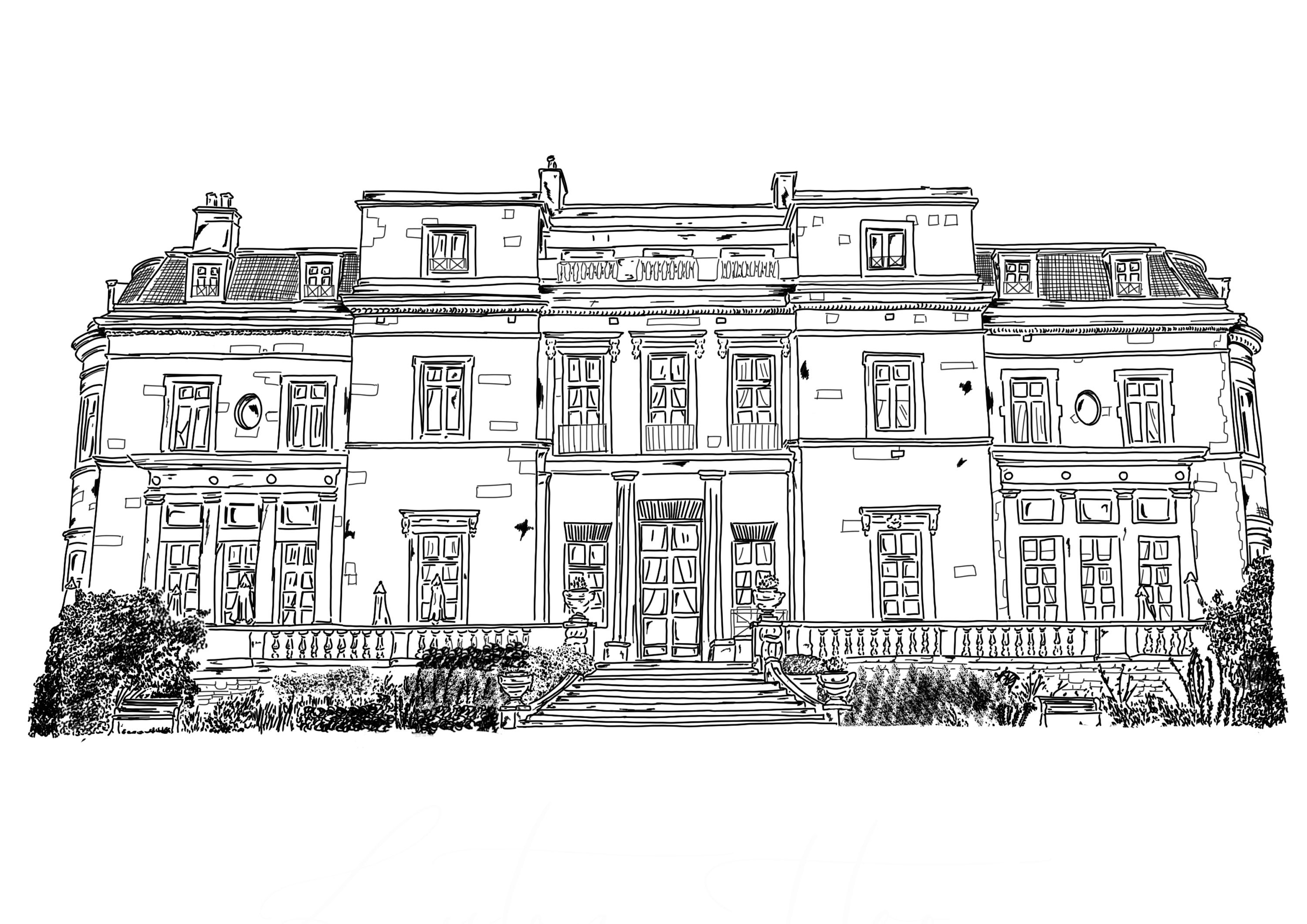 Luton Hoo Illustration Digital Download - Etsy