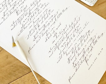 Custom Calligraphy / Handwritten Song Lyrics / Poem / Wedding - Etsy UK