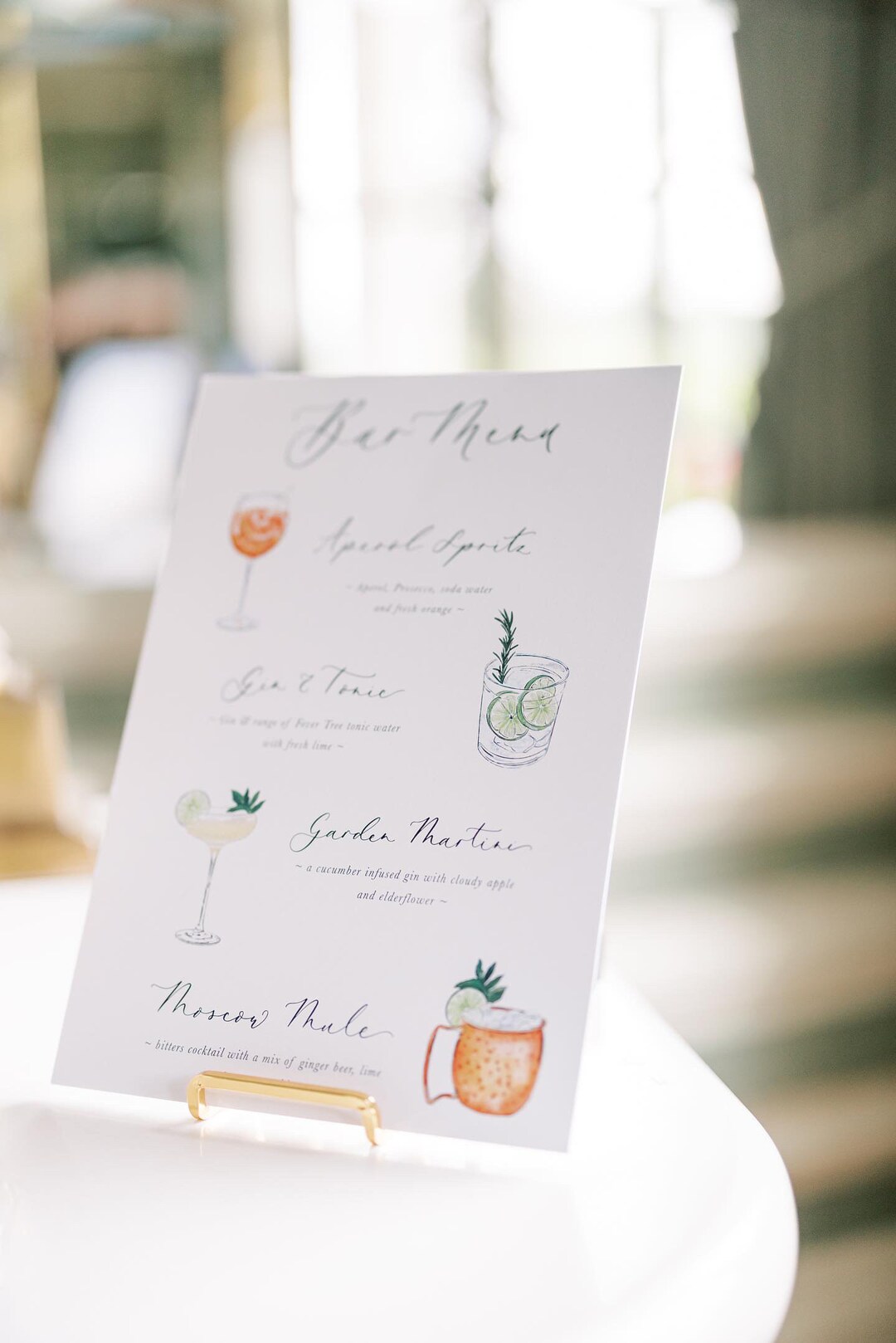 Bespoke Illustrated Bar Menu Frame Not Included - Etsy