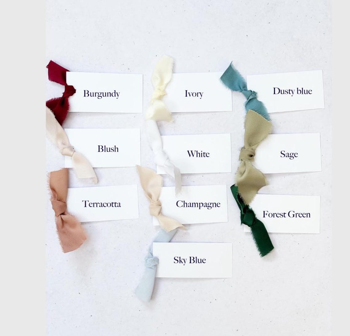 Handmade Paper Wedding Place Cards With Silk Ribbon - Etsy