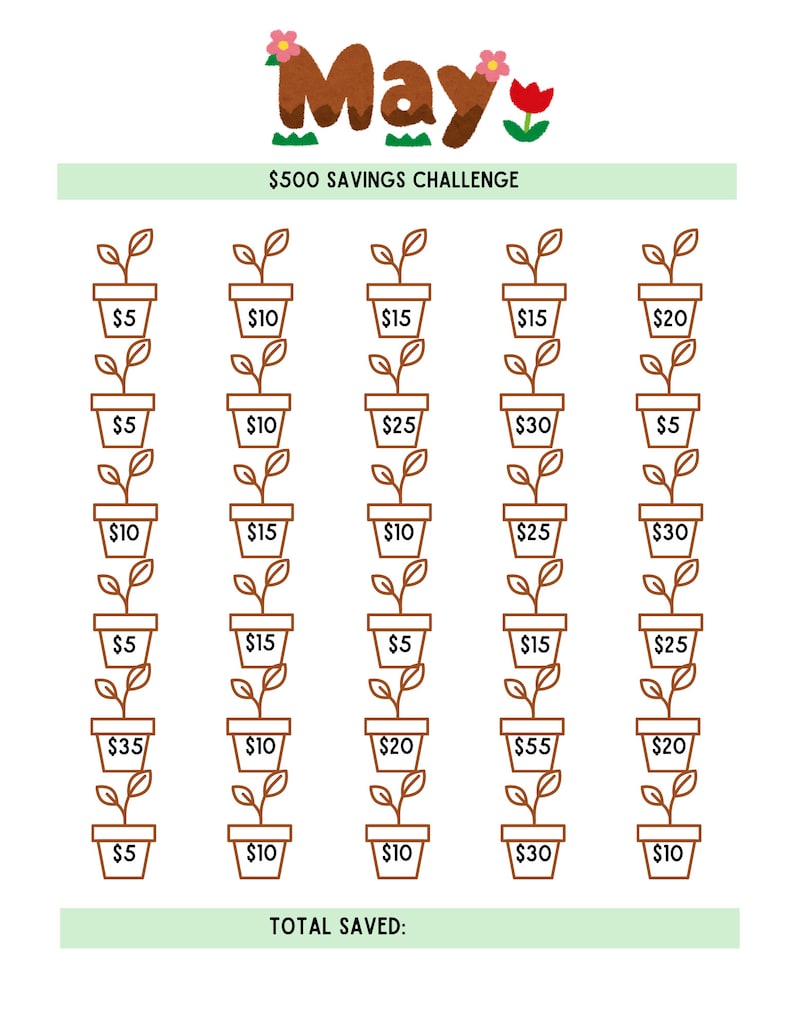 12-month Savings Challenge Printable | Money Tracker (PDF) - Etsy