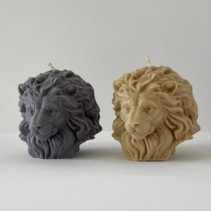 Lion Candle, Large Lion Head Candle, Sculpture Candle, Eco Candle ...