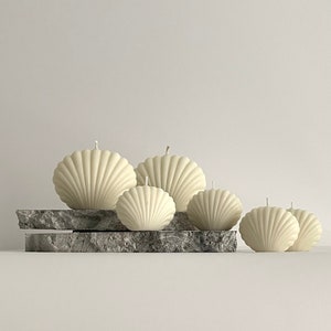 Shell Candles Soy Wax Candle Home Decor Scallop Shell - Etsy