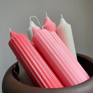 Ribbed Pillar Candle, Cylinder Candle, Decorative Candle, Aesthetic ...